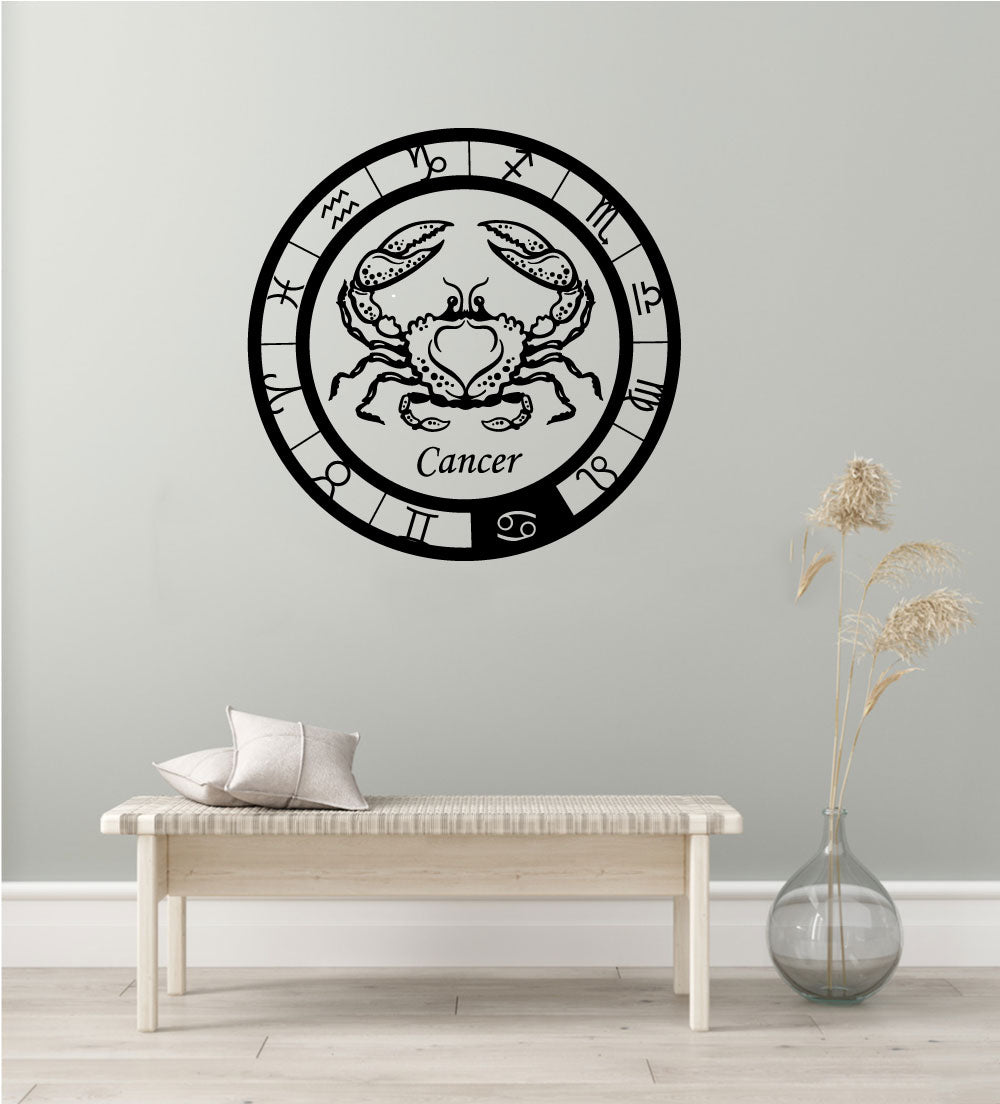 Cancer Zodiac Astrology Constellation Wheel Vinyl Wall Decal – Dye and ...