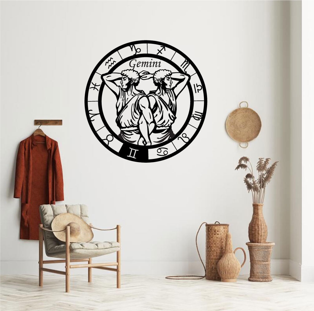 Gemini Zodiac Astrology Constellation Wheel Vinyl Wall Decal – Dye and ...